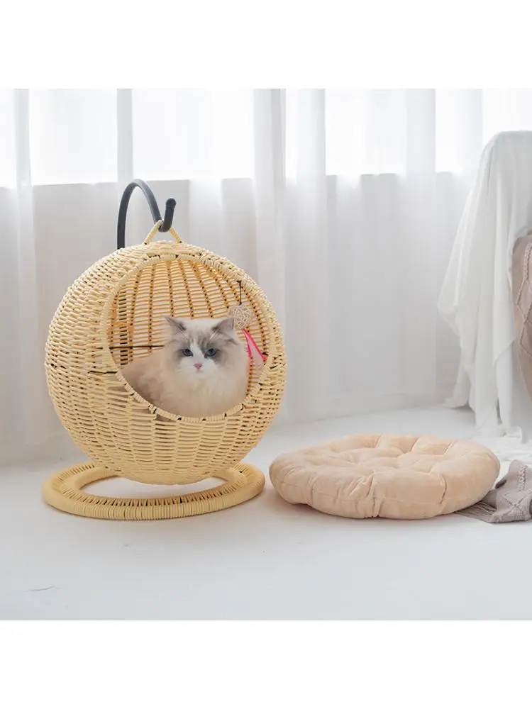 H-ngenden-Korb-Katze-Nest-Vier-Jahreszeiten-Universal-Apricot-Rattan ...