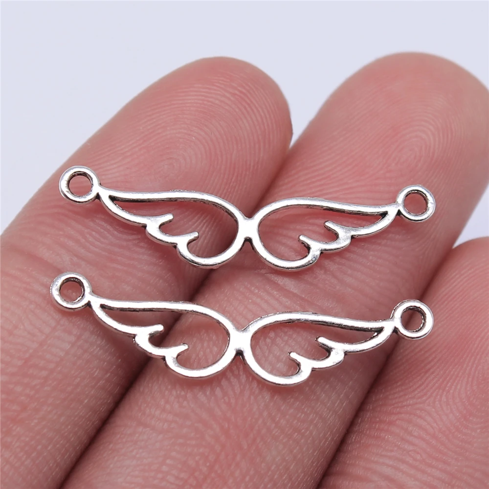 WYSIWYG 20pcs 28x5mm Angel Wings Charms Connector Jewelry Making For ...
