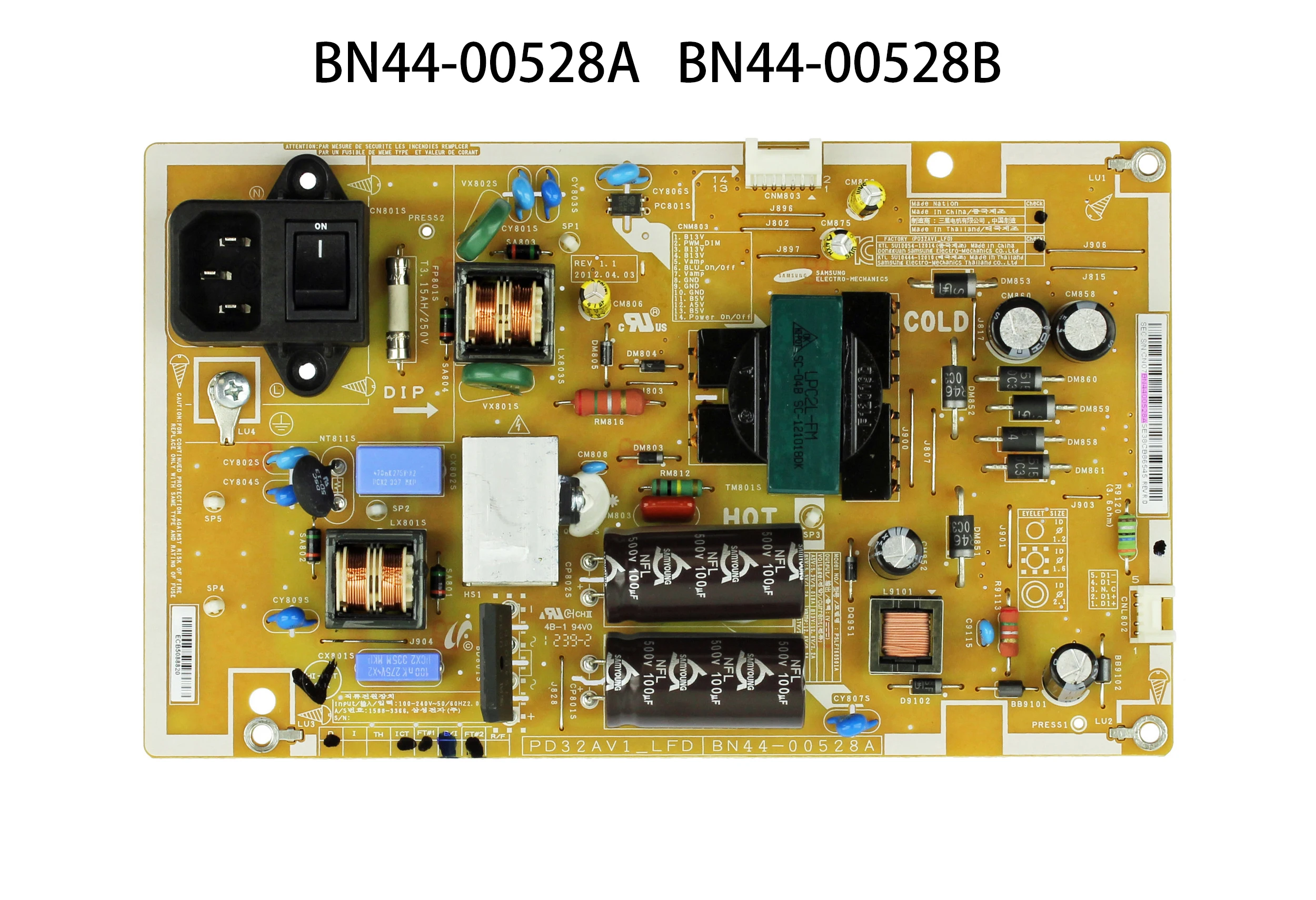 BN44-00528A-PD32AV1-LFD-BN44-00528B-F32VF1-DSM-PSLF770501A-Power-Board ...