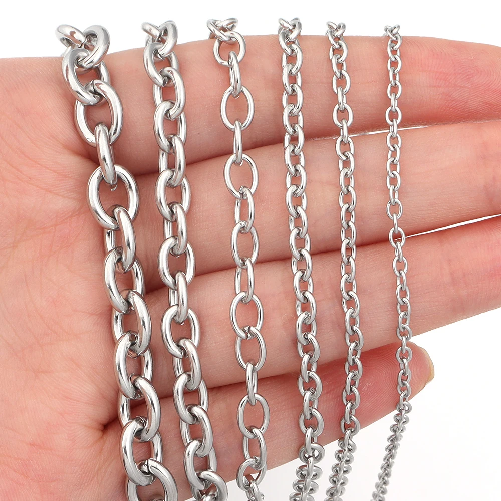 5 yard/roll 3/4/5/7/8mm Stainless Steel Chains O-Shaped Bulk Link ...