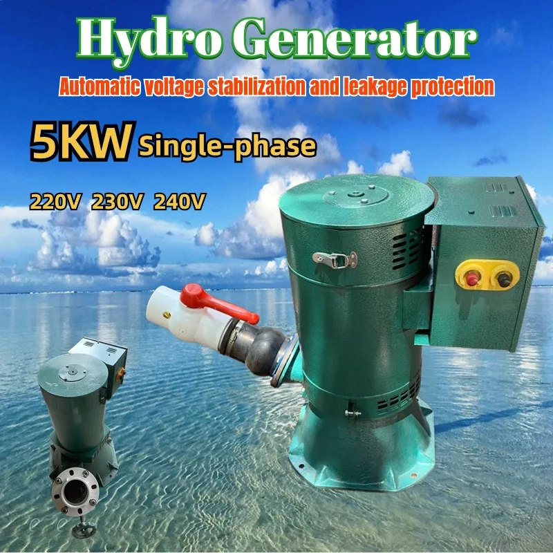 Hydroelectric-Generator-Water-Turbine-Generator-5000W-Automatic-Voltage ...