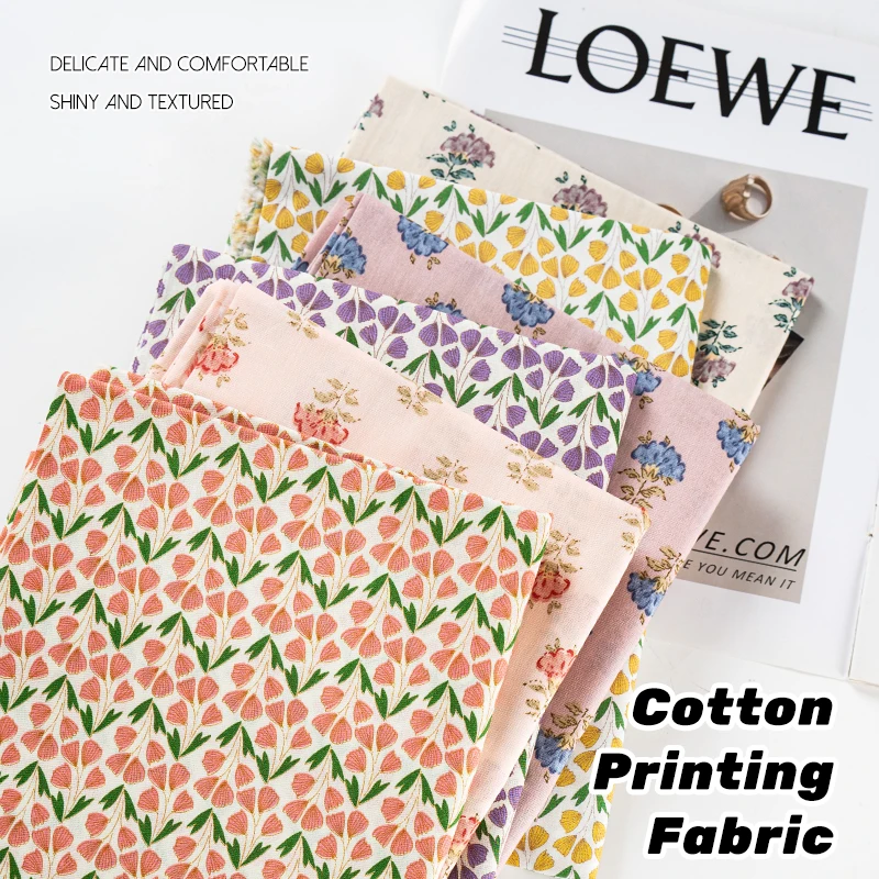 cotton-poplin-fabrics-vintage-pastoral-floral-pattern-printed-for ...