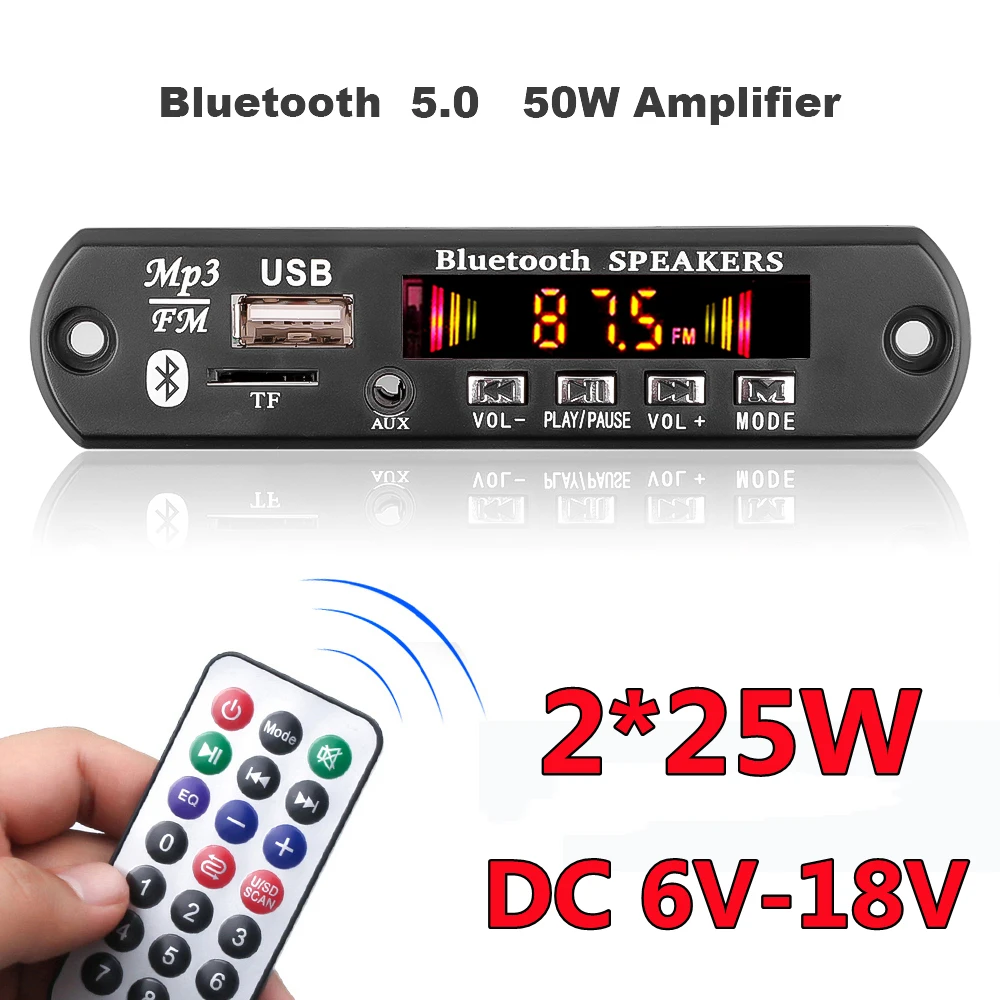 2-25W-50W-Amplifier-MP3-Player-Decoder-Board-12V-18V-Wireless-Bluetooth ...