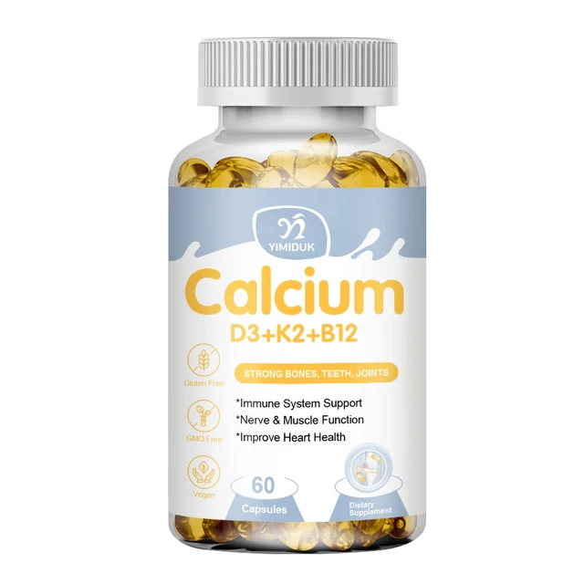Vitamin D3 K2 B12 Calcium Capsule Daily Vitamin Supplement Supports ...