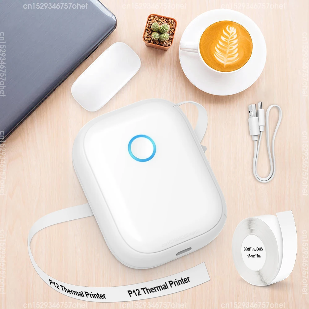 Portable-Mini-Printer-P12-Label-Printer-without-Ink-Wireless-Bluetooth ...