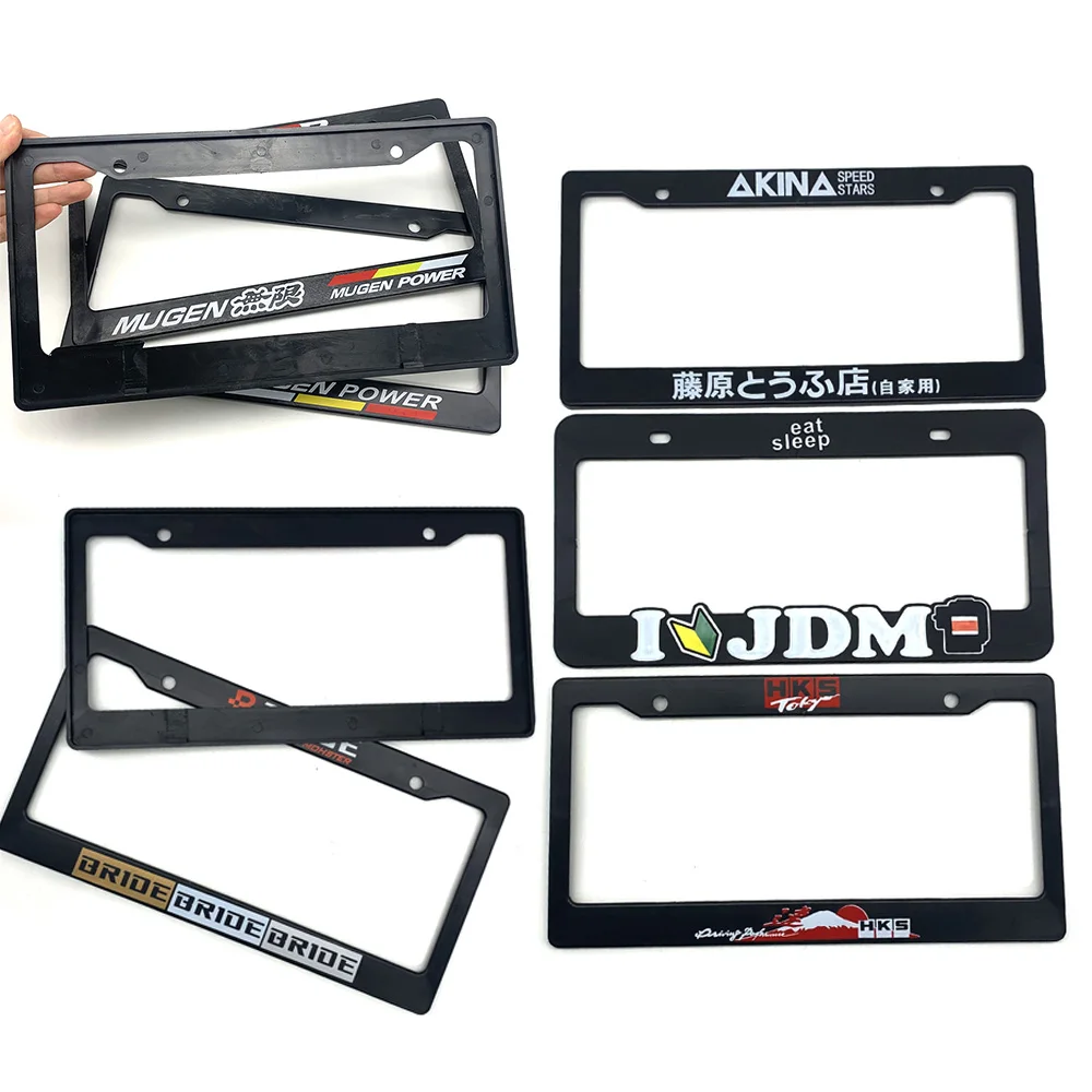 2PCS-JDM-Racing-Style-USA-Standard-ABS-Car-License-Plate-Frame-For ...
