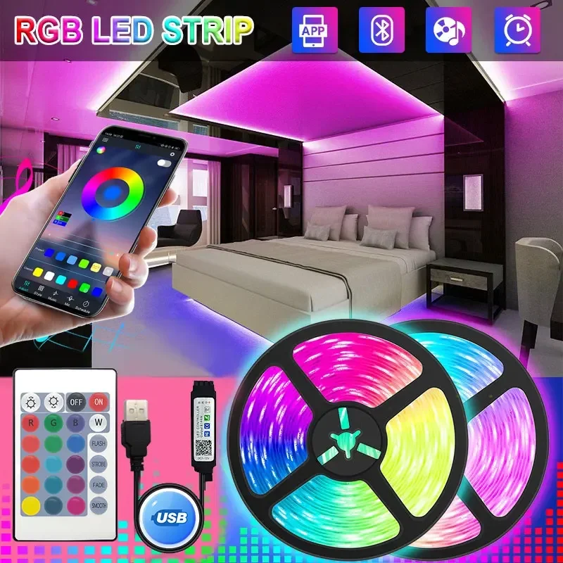LED-Strip-Lights-Bluetooth-Music-Sync-Led-5050-RGB-Tape-Led-Lights-Game ...