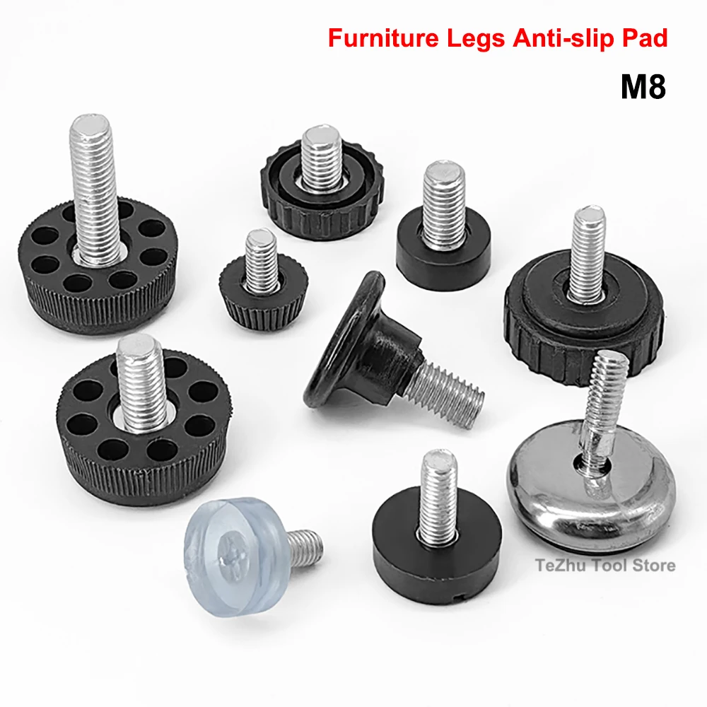 Metal-Furniture-Legs-Anti-slip-Base-M8-Screw-Table-Cabinet-Leg-Pad ...