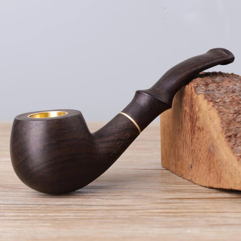 WGAC0047 - Pipe à fumer longue en bois massif, filtre à neey tendance ...