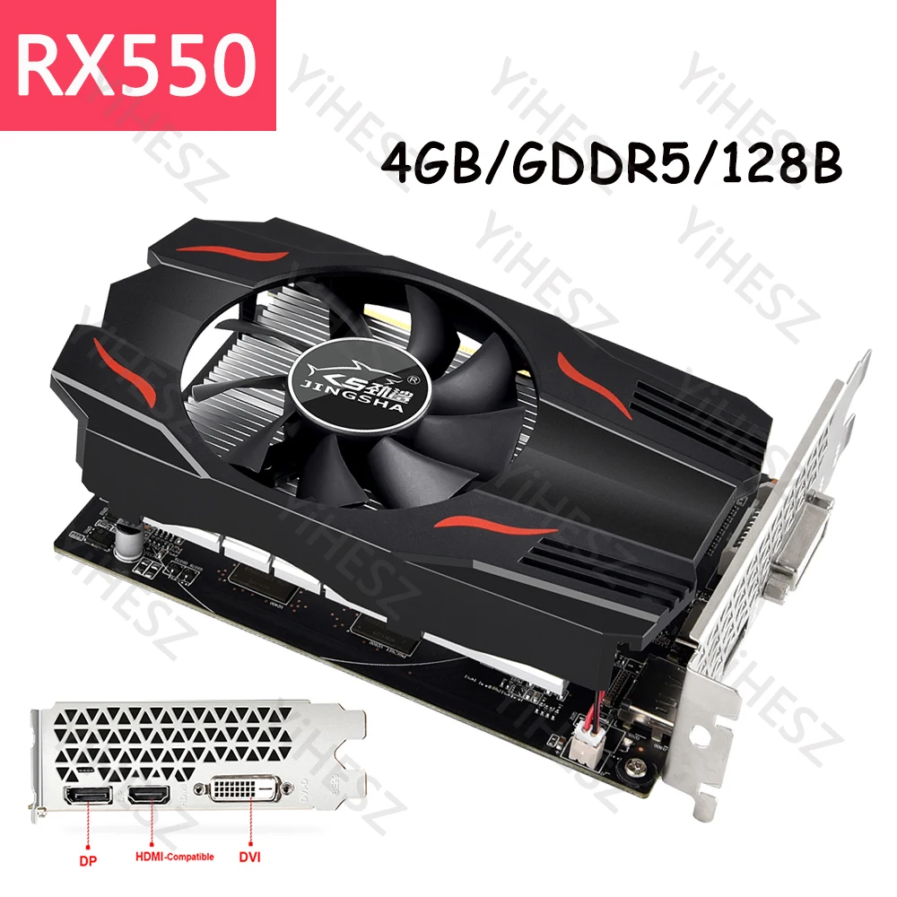 Radeon-RX550-4GB-Graphics-Card-GDDR5-128bit-PCI-E-X16-HDMI-DP-DVI-RX550 ...