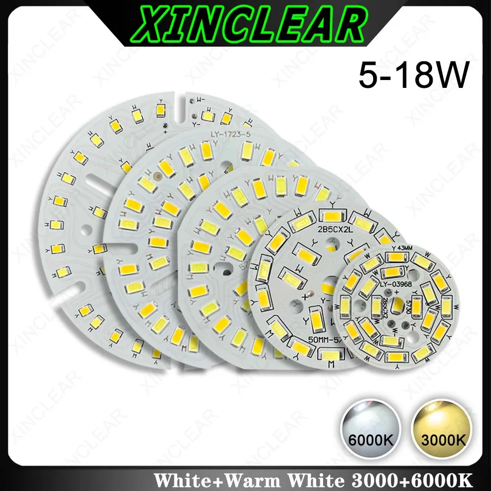 10pcs-LED-Warm-White-Two-Color-Light-Board-5W-7W-9W-12W-18W-SMD-2835 ...