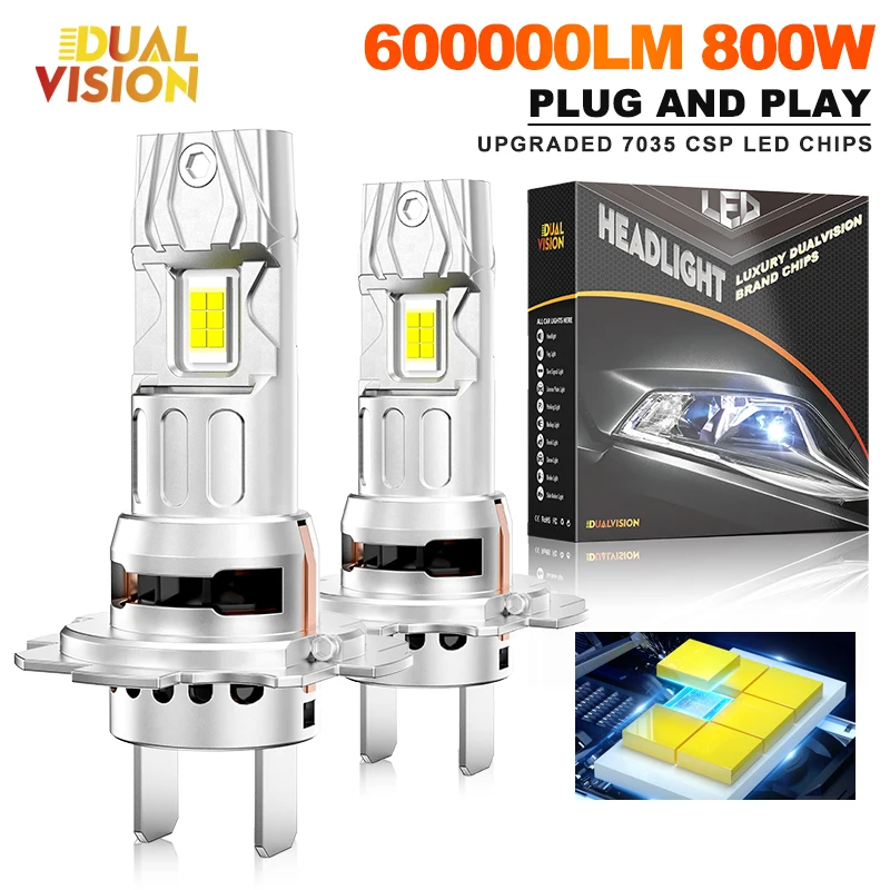 800W H7 H4 Led Headlight Bulb Canbus Mini Kit 600000LM Super Bright ...