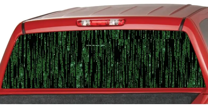 Matrix-theme-white-rabbit-Rear-Window-Graphic-Decal-Tint-Perf-Sticker ...
