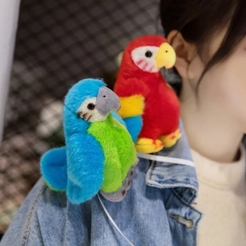 12CM Magnetic Shoulder Parrot Plush, Halloween Pirate Party Parrot Toy ...