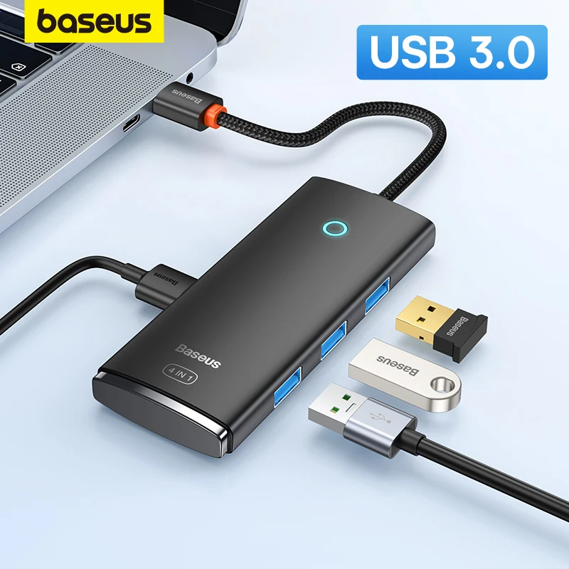 Baseus HUB USB tipo C 4 en 1, adaptador Multi USB 3,0 para MacBook Pro ...