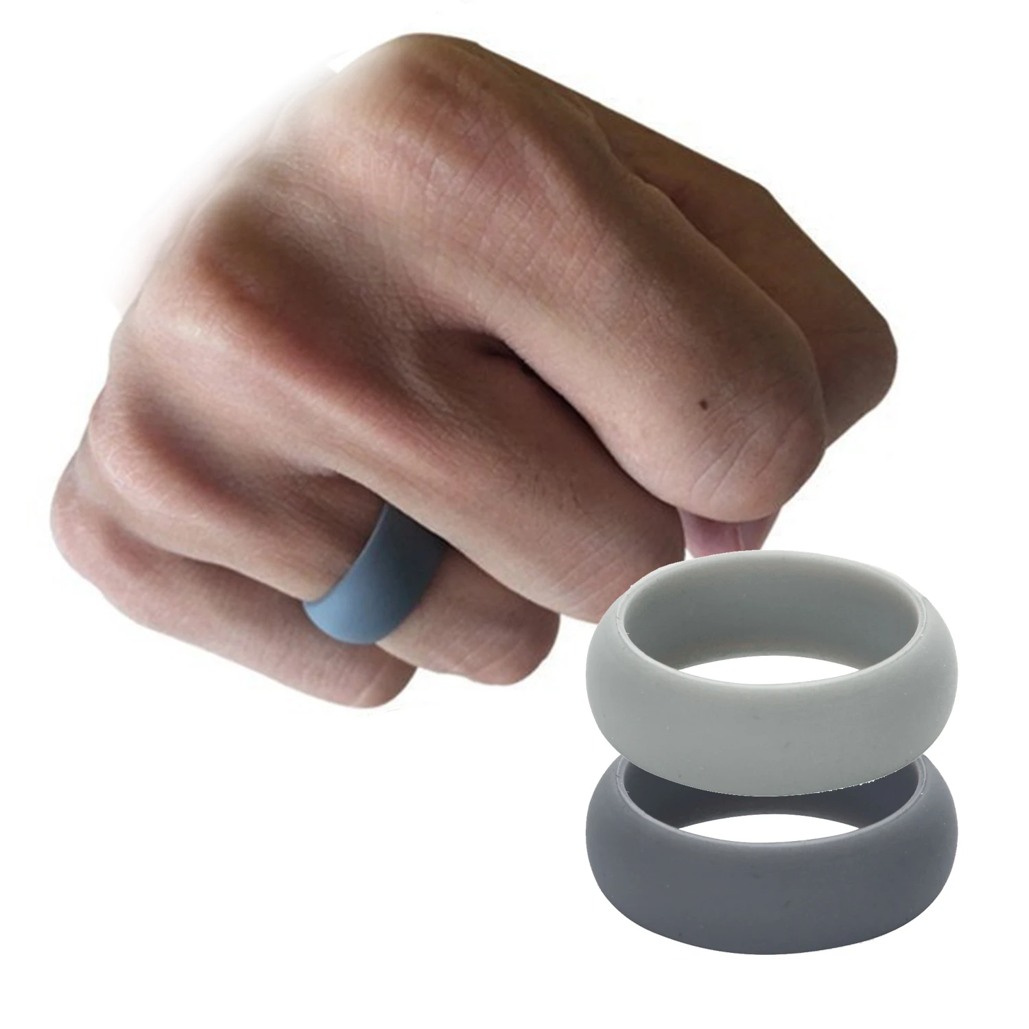 1pc 8mm Unisex Silicone Rings Comfortable Hypoallergenic Flexible