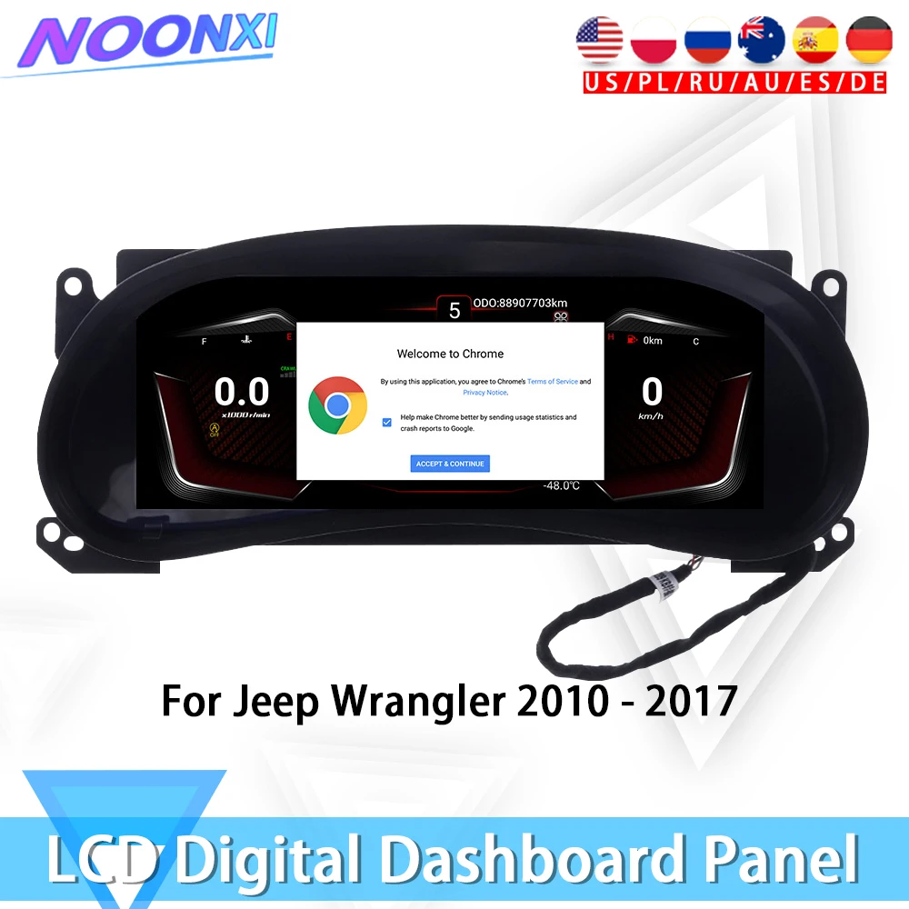 Digital Dashboard สำหรับรถจี๊ป2010 2017 Virtual Instrument Cluster ...