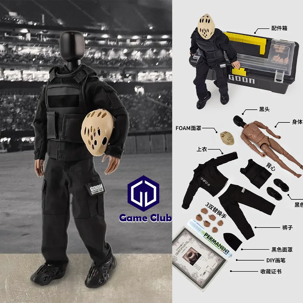 GOON-1-6-Scale-Male-Soldier-Helmet-Mask-Body-Armor-Suit-Police-With ...