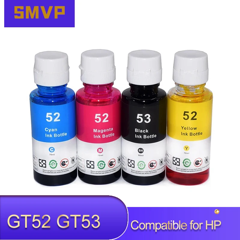 GT52 GT53 Refill Ink Compatible Color Bulk Water Based Bottle For HP ...