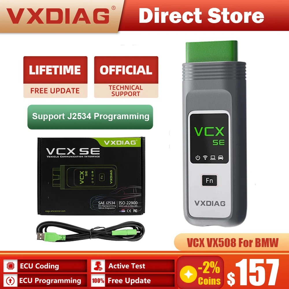 VXDIAG VCX VX508 For BMW ICOM A2 A3 Automotive J2534 ECU Coding ...