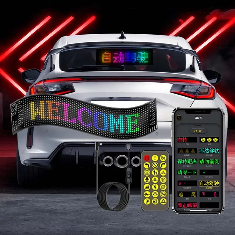 LED-Matrix-Pixel-Display-Programmable-Led-Screen-Car-USB-Remote-App ...