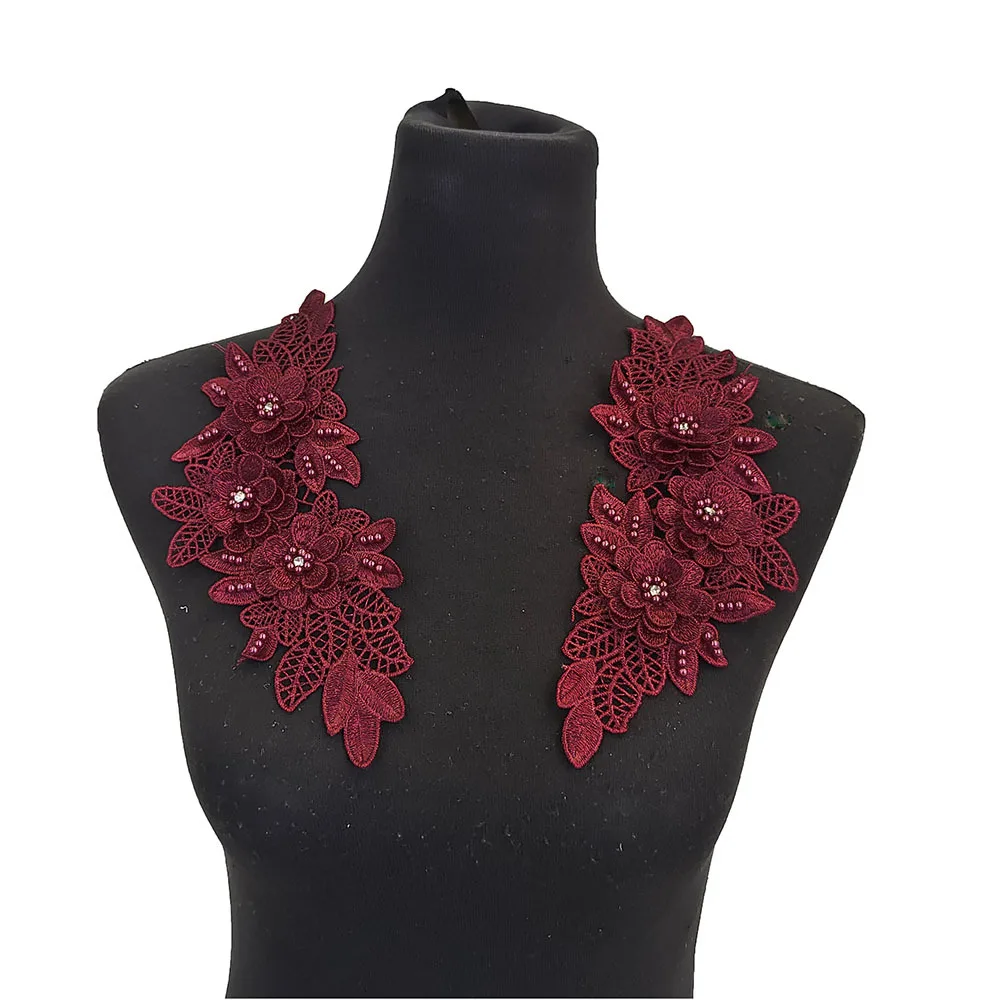 Vintage Floral Lace Collar Sewing Craft Supplies Neckline Applications ...