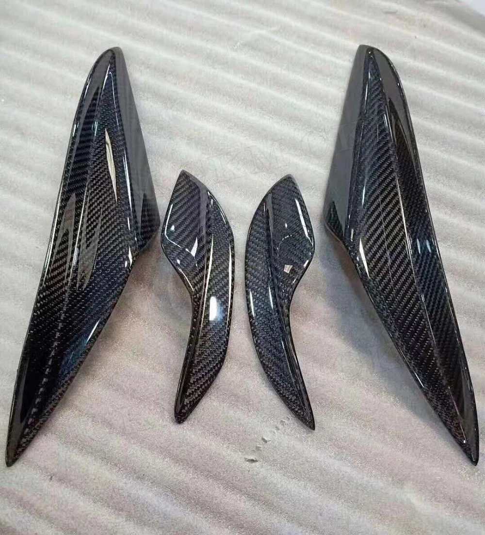 Carbon Fiber Front Bumper Side Canards Splitters Spoiler For BMW 3 ...