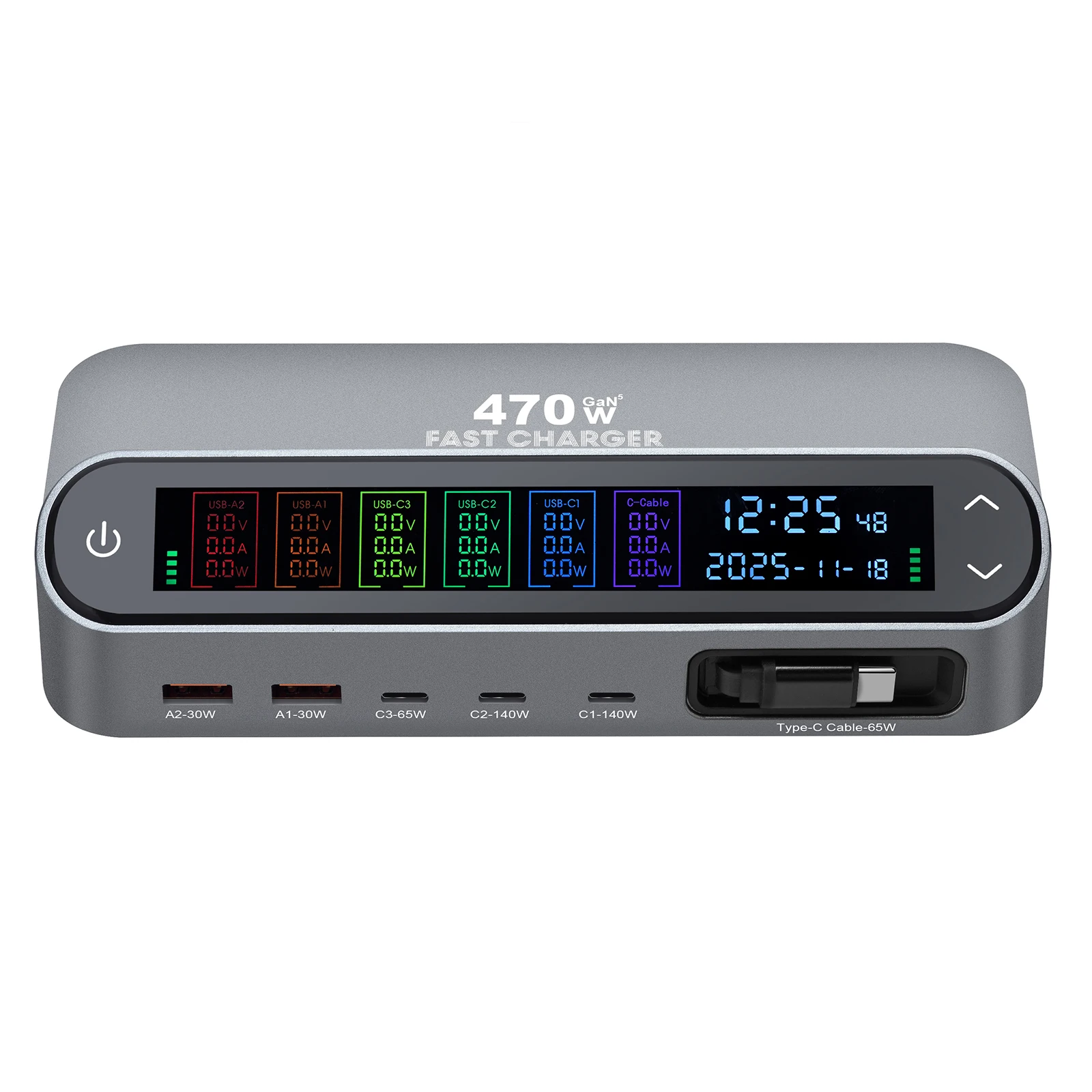 LCD Display Screen GAN desktop Charger 470W/405W Multi Port Charger ...