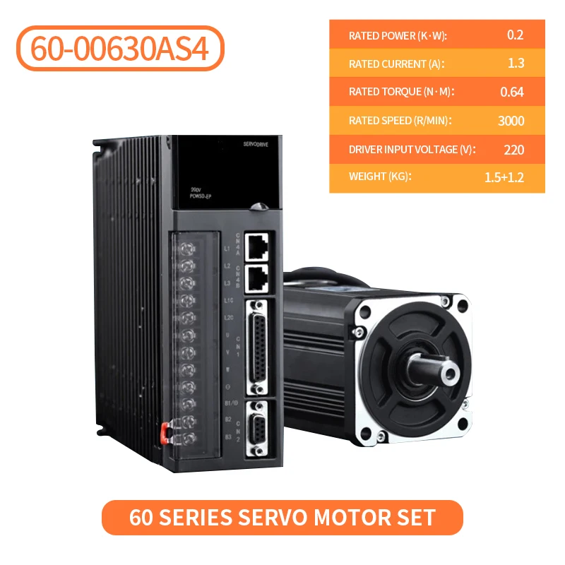 KYDCN-AC220V-servo-motor-set-servo-motor-driver-60mm-flange-200W ...