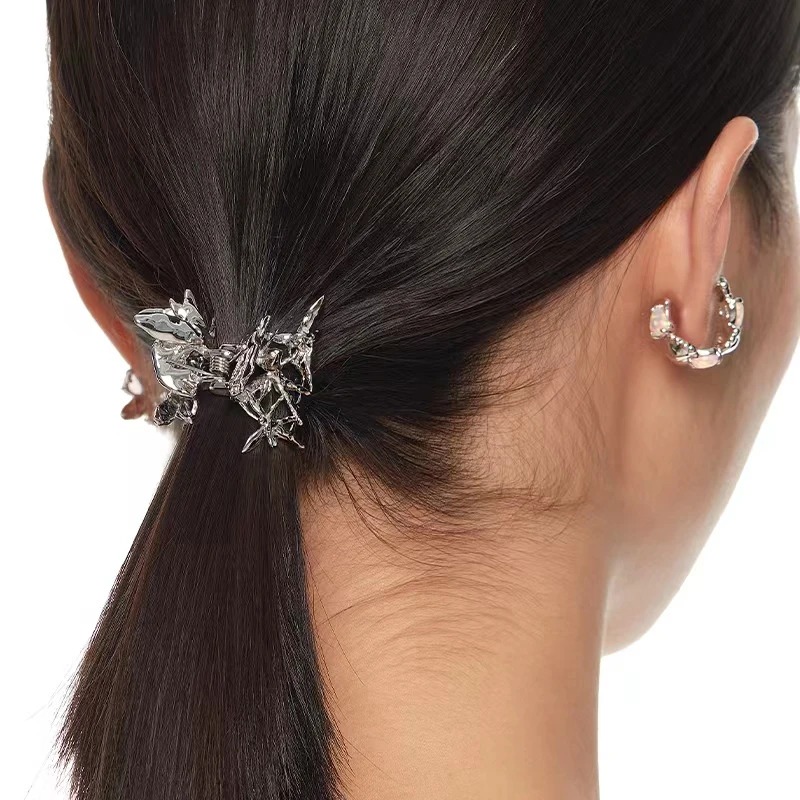 Fashion Irregular Metal Small Hair Catch For Women Back Head Grab Clip ...