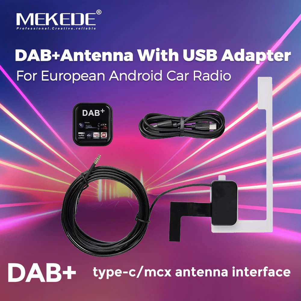 MEKEDE DAB+ Antenna with USB Adapter for European Android Car Radio ...