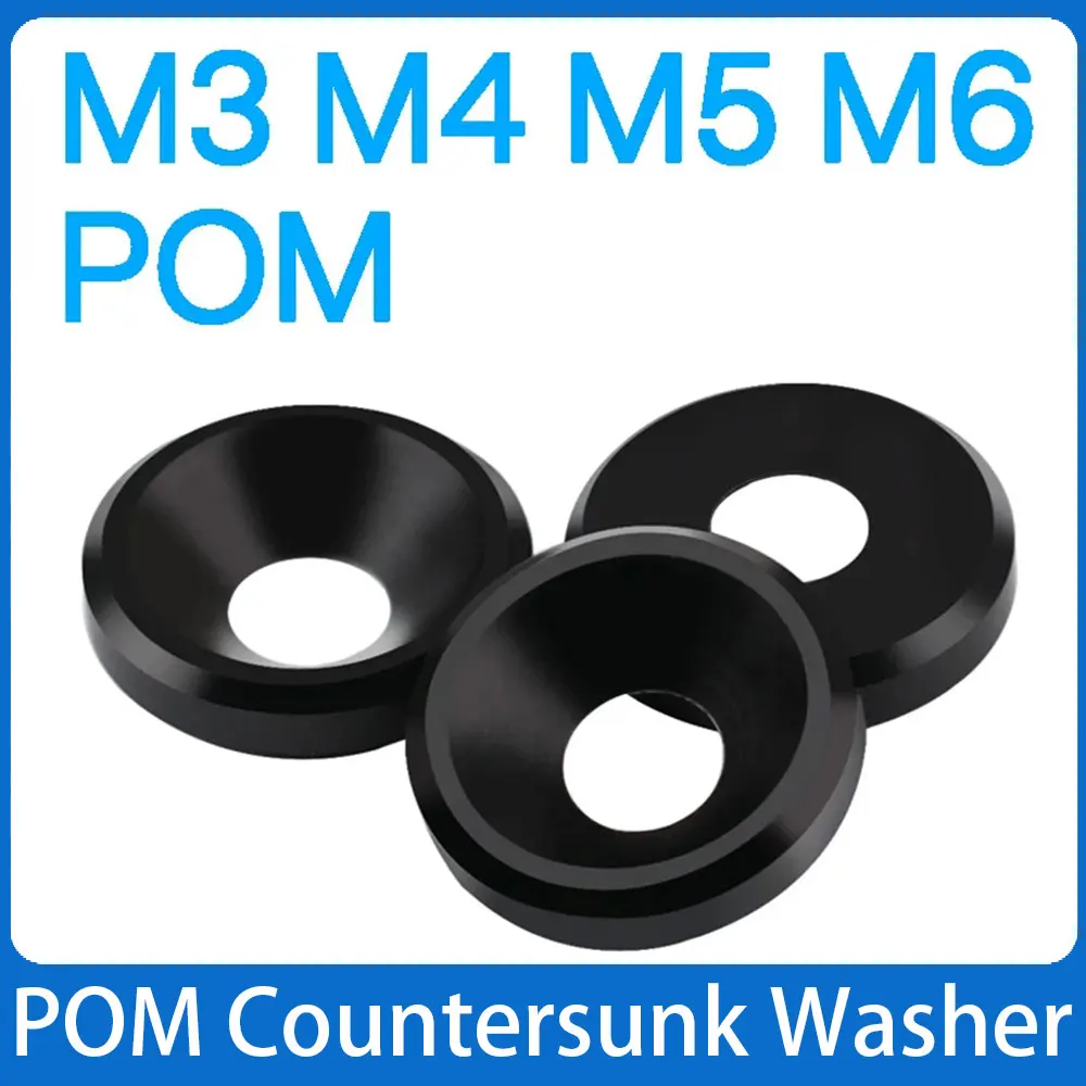 POM 오목 볼록 플랫 개스킷 카운터싱크 와셔, 원뿔형 솔리드 플라스틱 테이퍼 콘 절연 와셔, M3 M4 M5 M6 M8 M10