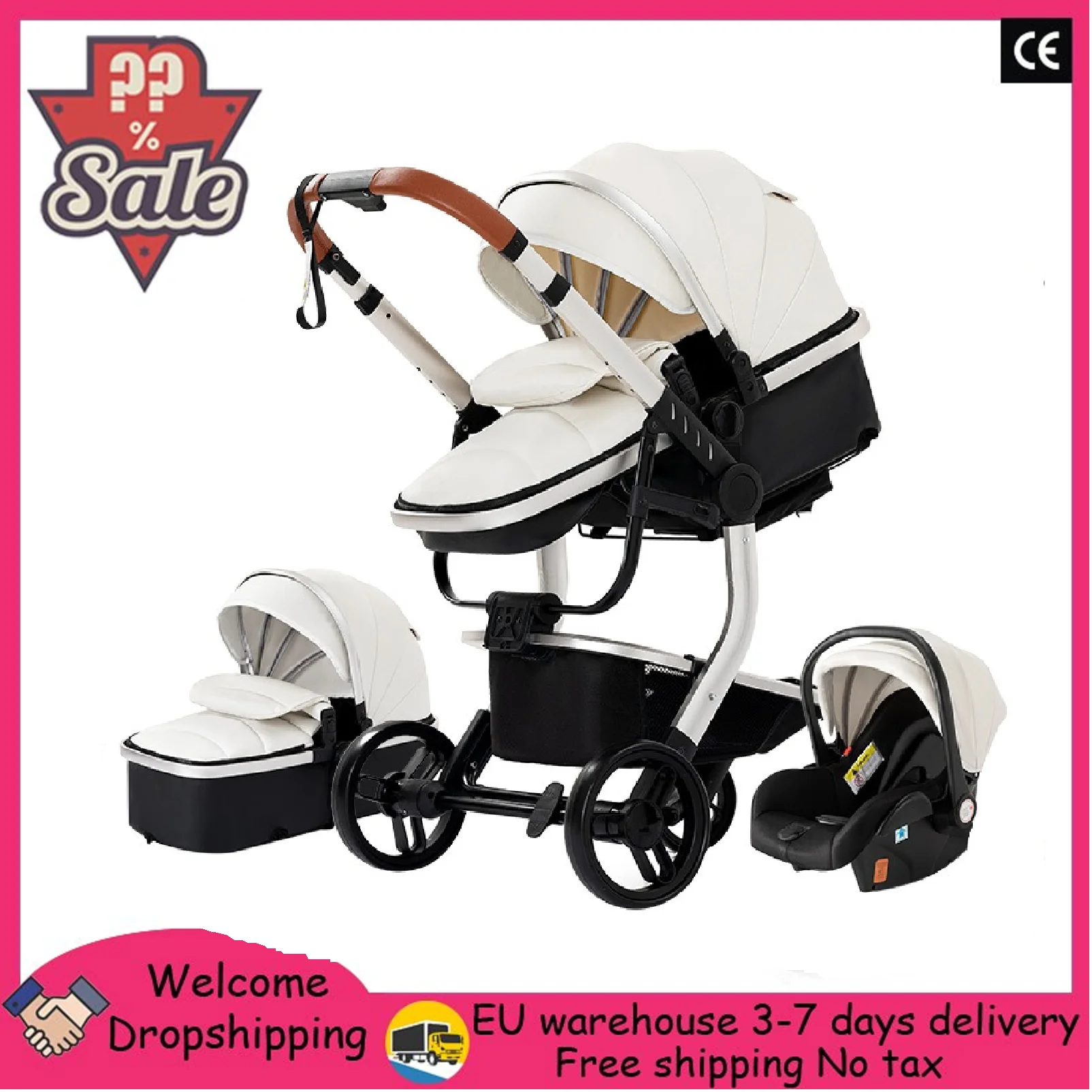Baby Stroller 3 in 1 Baby Carriage Baby Cart lightweight baby stroller ...