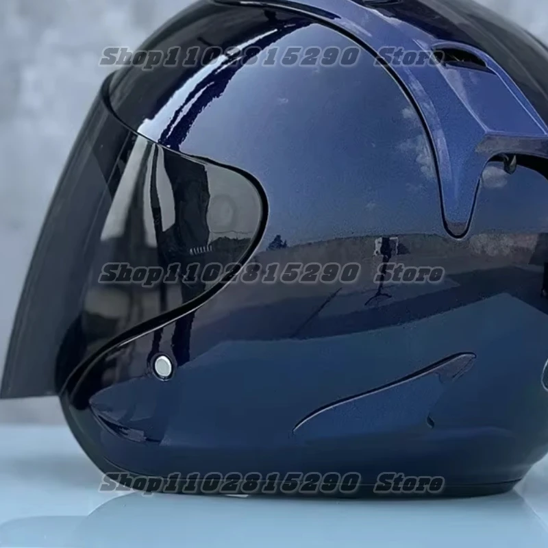 Ram4 Bright Dark Blue Half Helmet Men and Women Motorcycle Off-Road ...