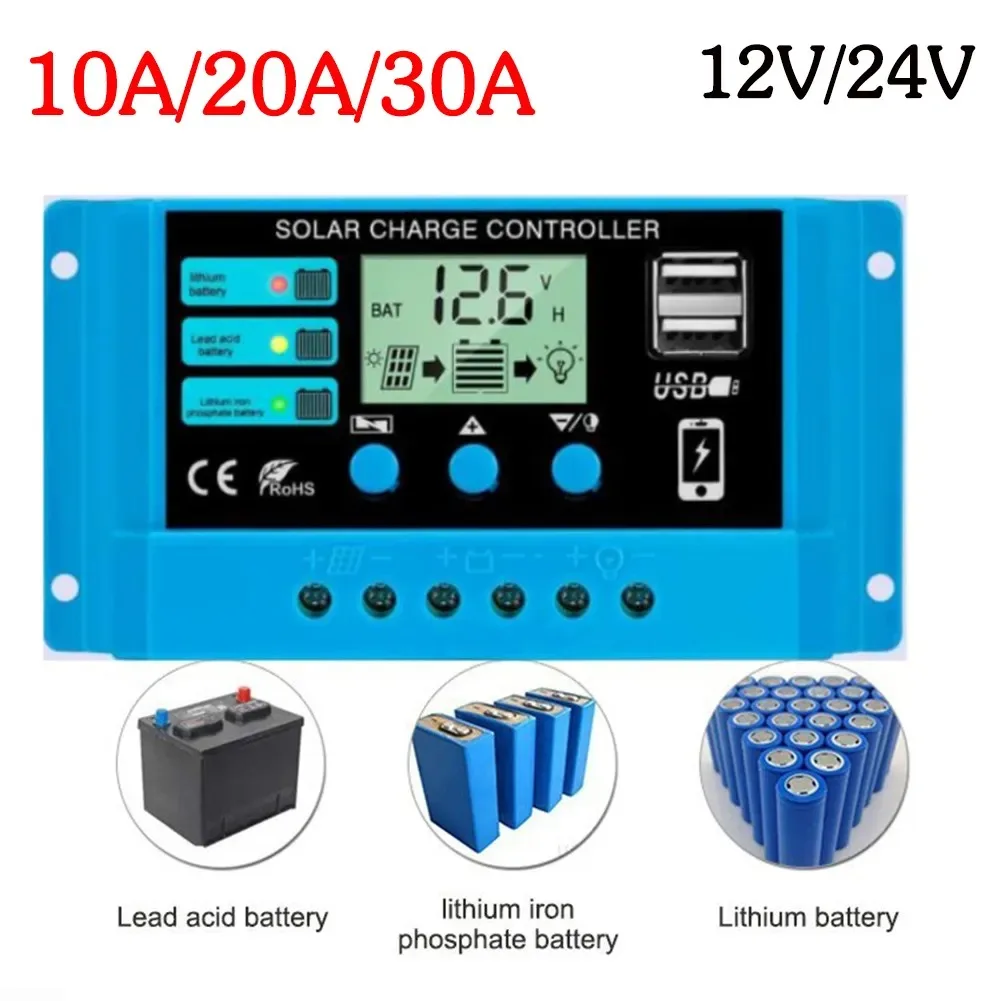 10A-20A-30A-PWM-Solar-Charge-Controller-12V-24V-PV-Regulator-LCD ...