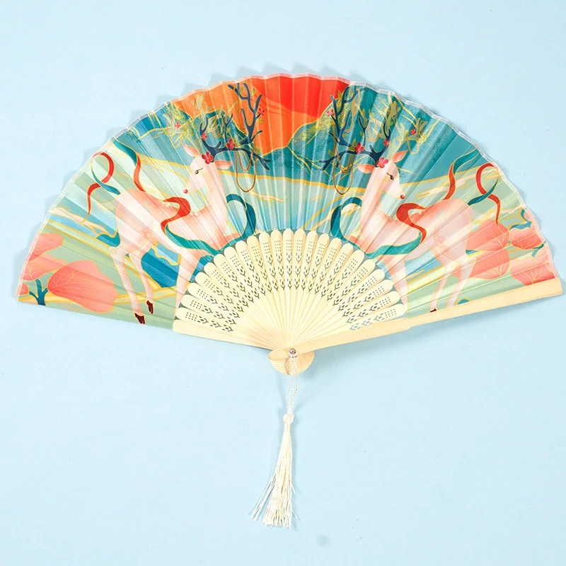 9inch-Chinese-Japanese-Portable-Hanfu-Cheongsam-Folding-Bamboo-Fan-Home ...