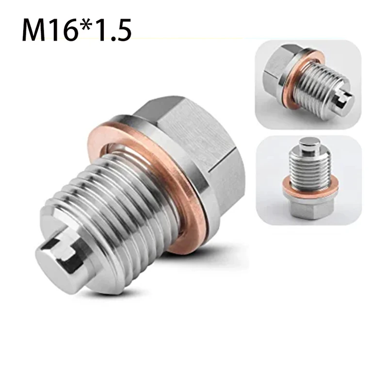 M16 x 1.5 Oil Drain Plug Red Cooper Crush Washers Coolant Seal Ring ...