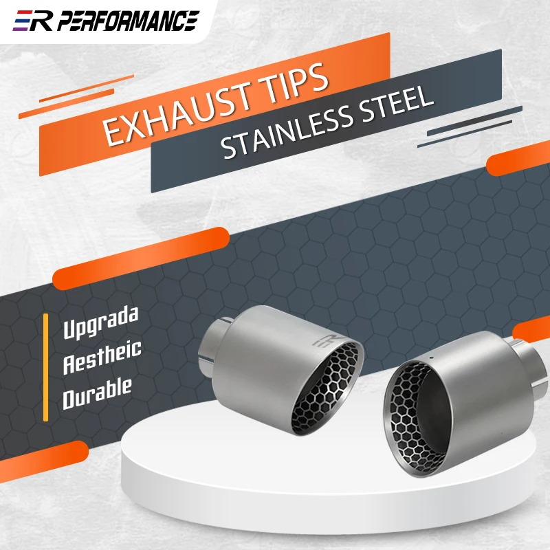 1PC Universal Matte Stainless Steel Exhaust Tips Modify For Car ...