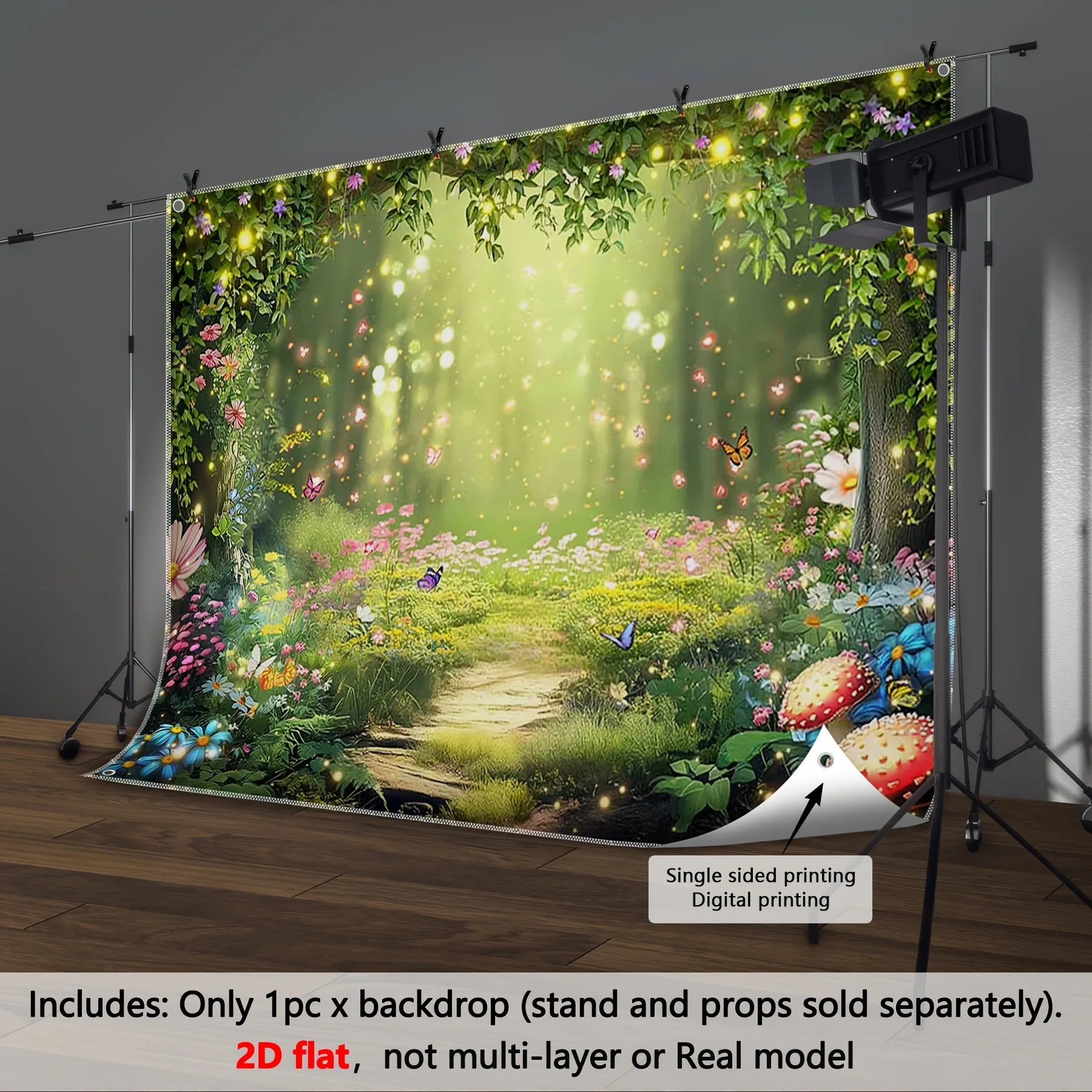 VIKAMA Magical Forest Background Cloth Fairy Garden Butterfly Banner ...