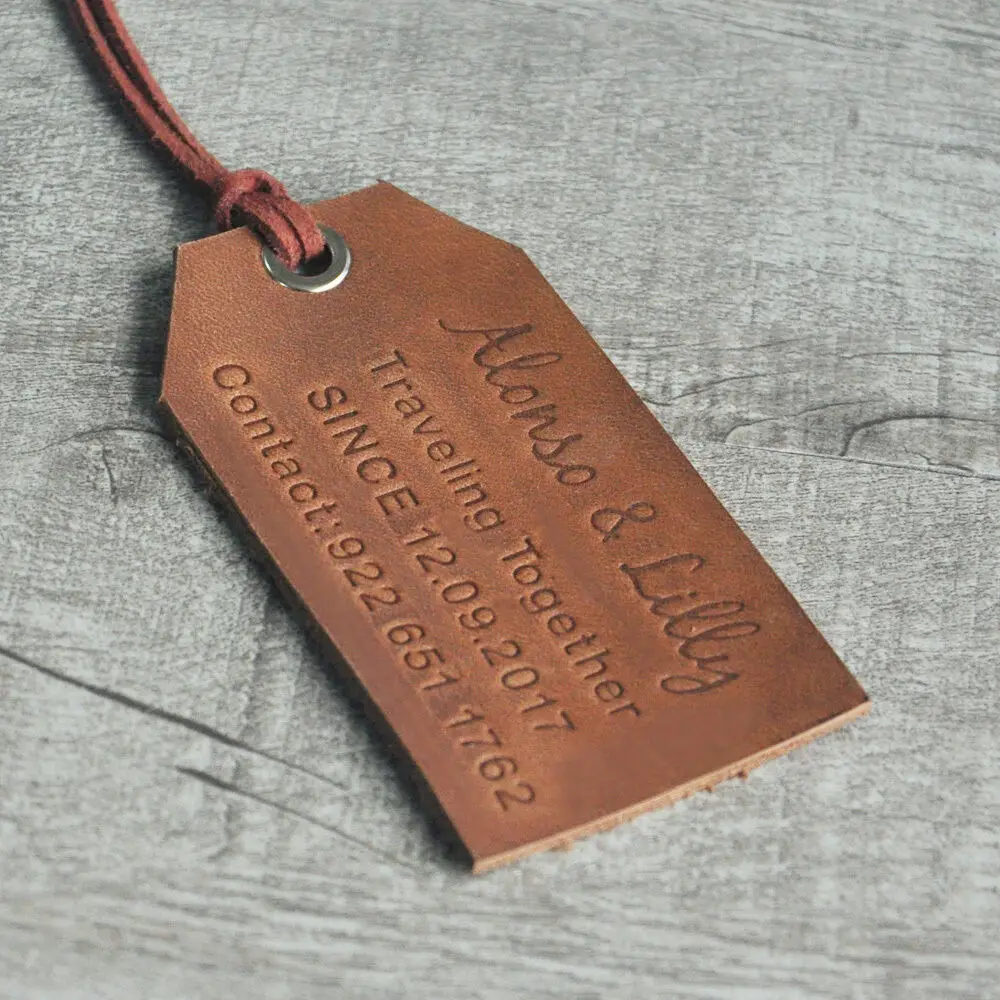Personalised Luggage Tag Custom Leather Luggage Tag Label Bag Pendant ...