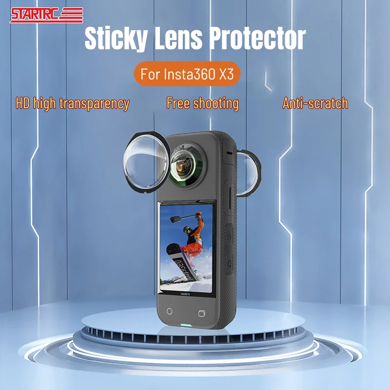 STARTRC Sticky Lens Protector Guards HD Transparent For Insta360 X3 ...