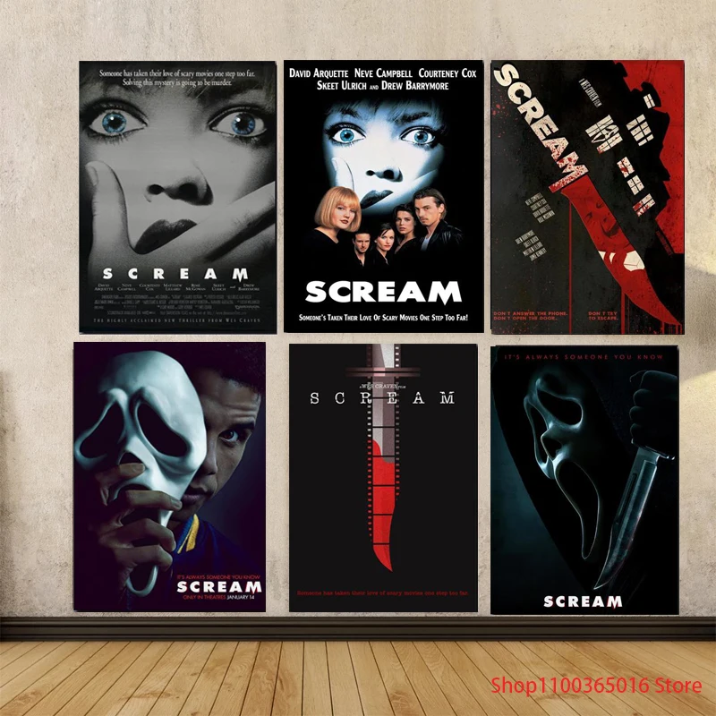 Scream-Poster-Classic-Horror-Thriller-Movie-Scream-Canvas-Painting ...