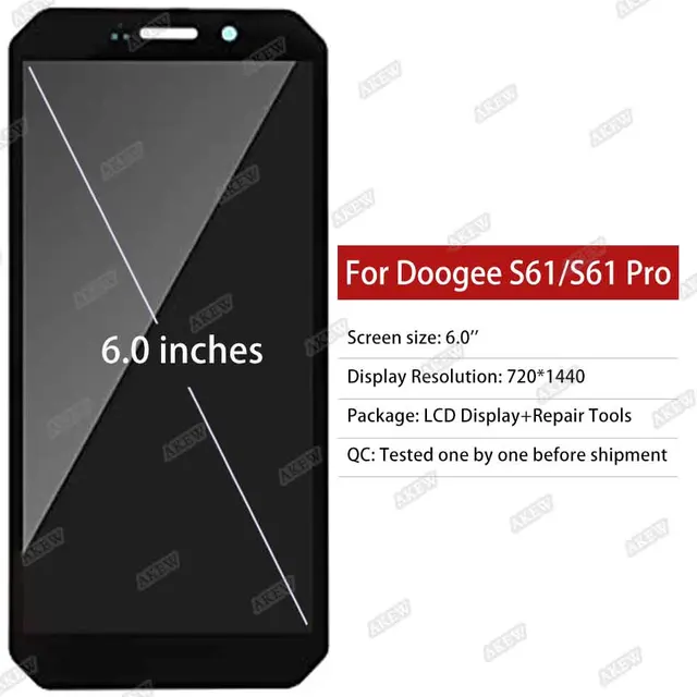 Original For DOOGEE S61 LCD Display Screen 100% Test Doogee S61 Pro ...