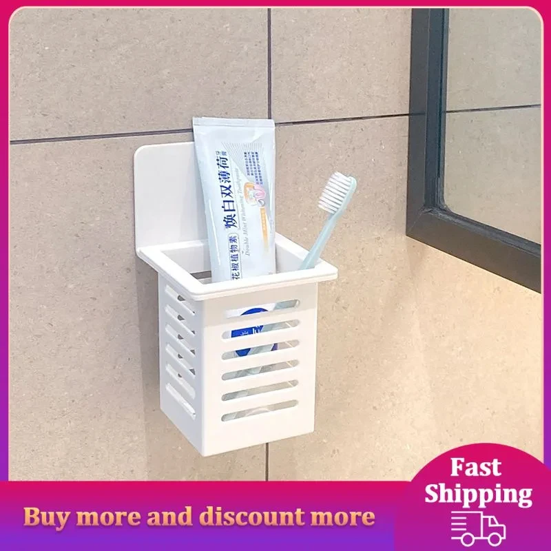 Wall-Mounted-Toothbrush-Toothpaste-Holder-Case-Tooth-Storage-Rack ...