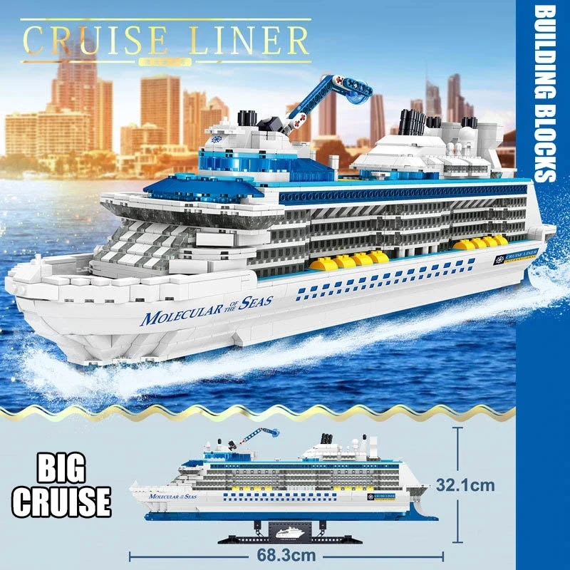 2428Pcs-Luxury-Cruise-Liner-Ship-Building-Block-White-Boat-DIY-Diamond ...