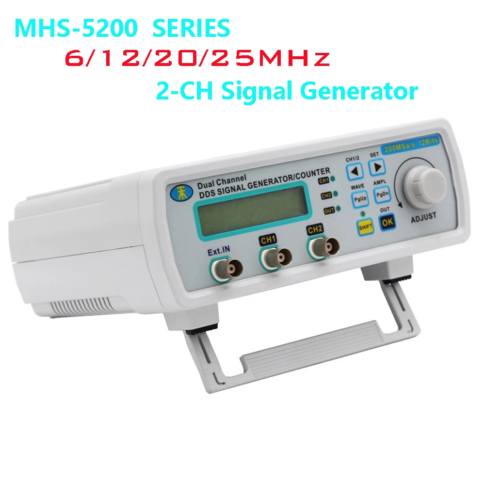 MHS-5200 6/12/20/25MHz DDS Signal Generator Function Arbitrary Waveform ...