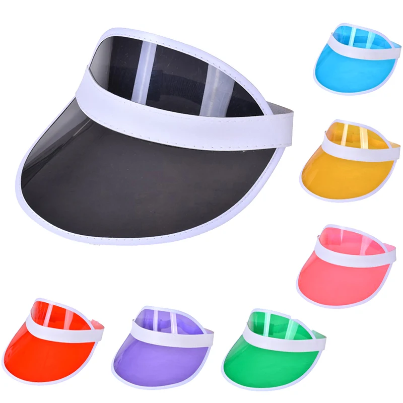 Summer Sun Hat Transparent Visor Clear Plastic PVC Anti-UV Sunscreen ...