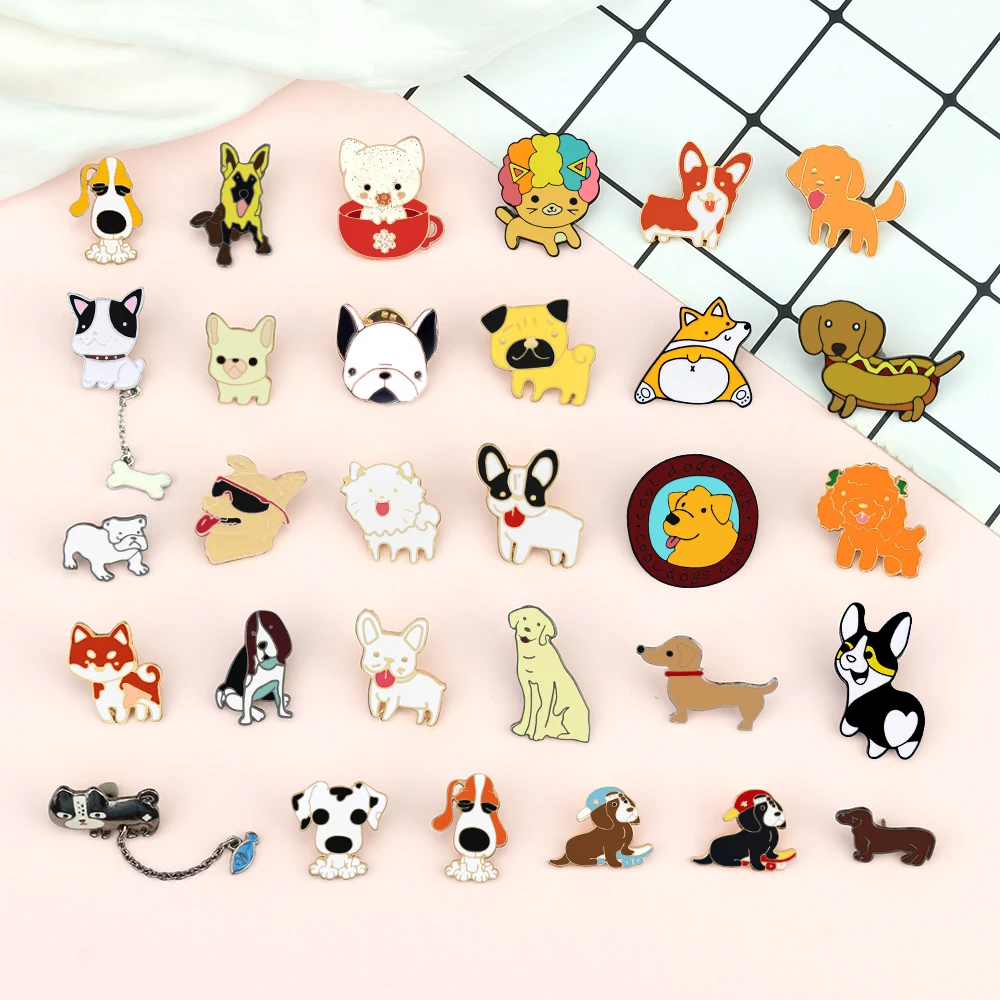 Lovely-Animal-Dogs-Collection-Enamel-Brooch-Cartoon-Funny-Cute-Pet ...