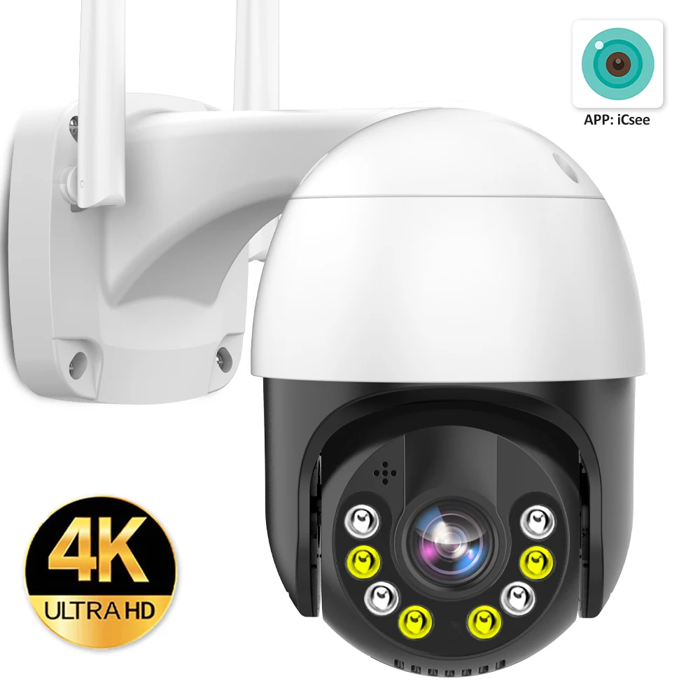 8mp Hd Outdoor Ip Camera 4k H.265 Wireless Wifi Ptz Camera 5mp 3mp Ai ...