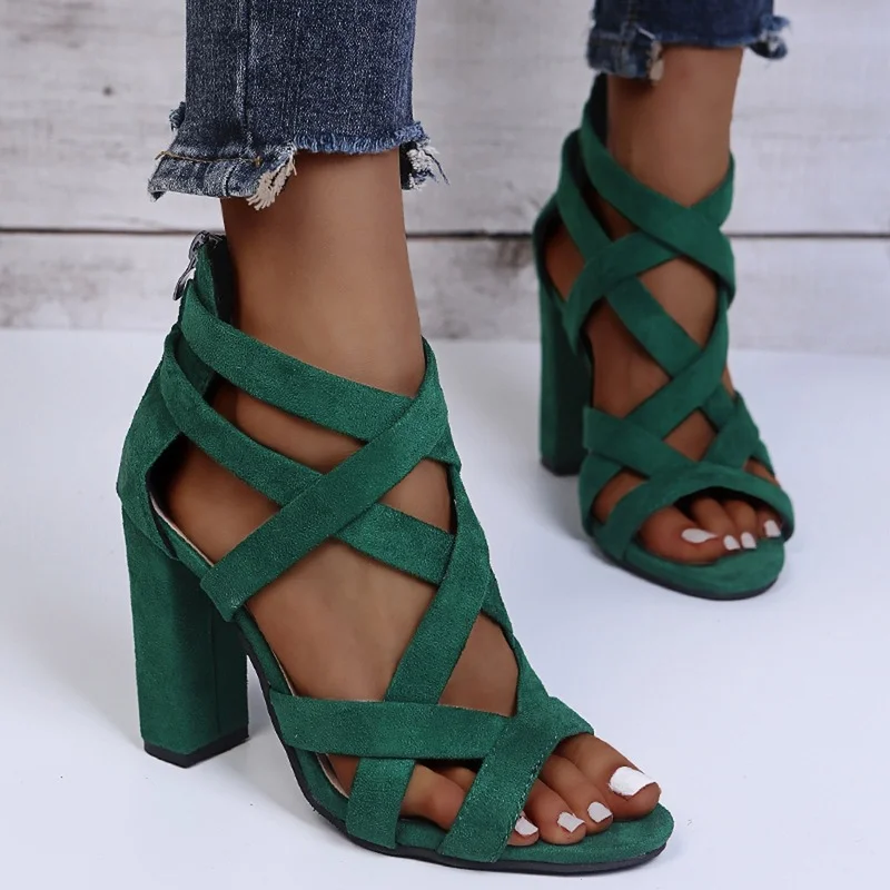 Comemore-Women-Pumps-Sandals-Ladies-Open-Toe-High-Heels-Block-Heel ...